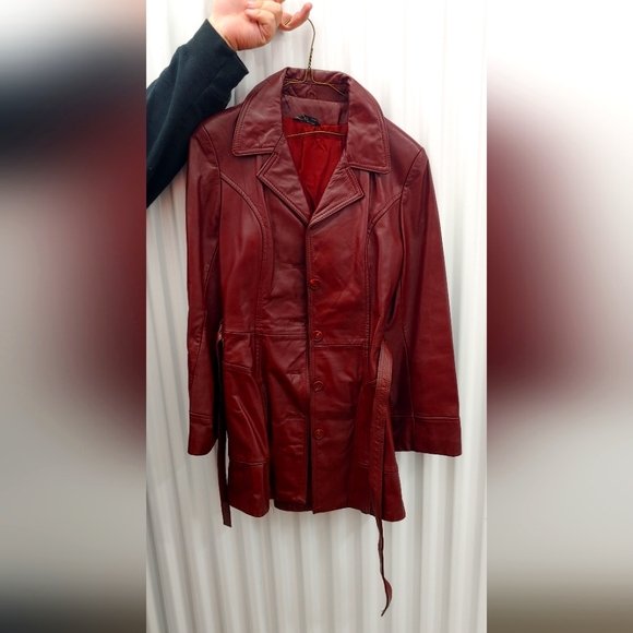 Jackets & Coats | Made In Korea Maroon Colored Leather Jacket | Poshmark